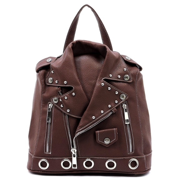Bags | Motorcycle Jacket Handbag In Chocolate Brown | Poshmark